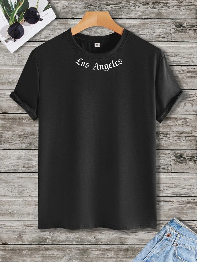Mens Cotton Sticker Printed T-Shirt TTMPS27 - Black – Tee Tall