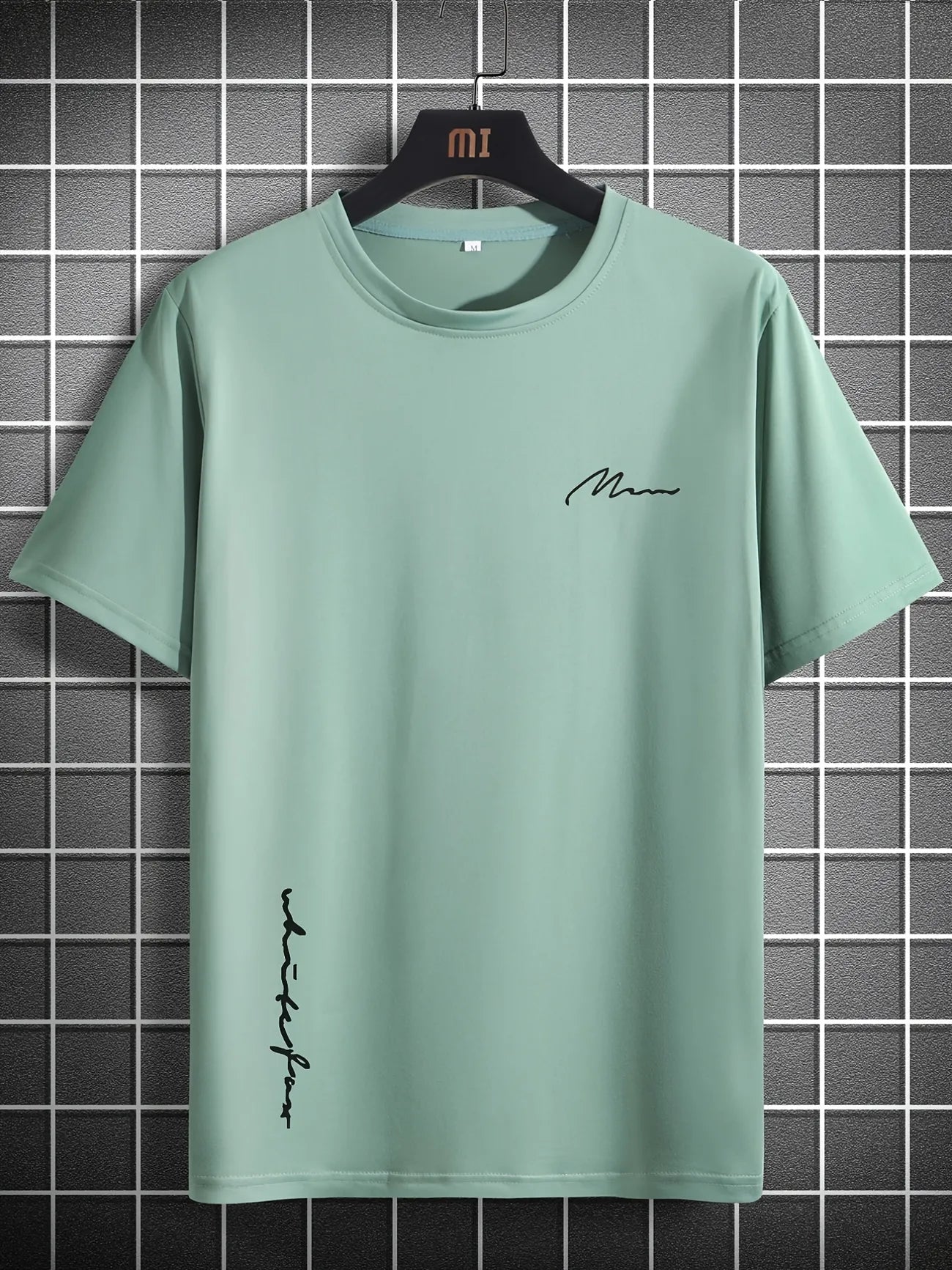 Mens Cotton Sticker Printed T-Shirt TTMPS98 - Mint Green – Tee Tall